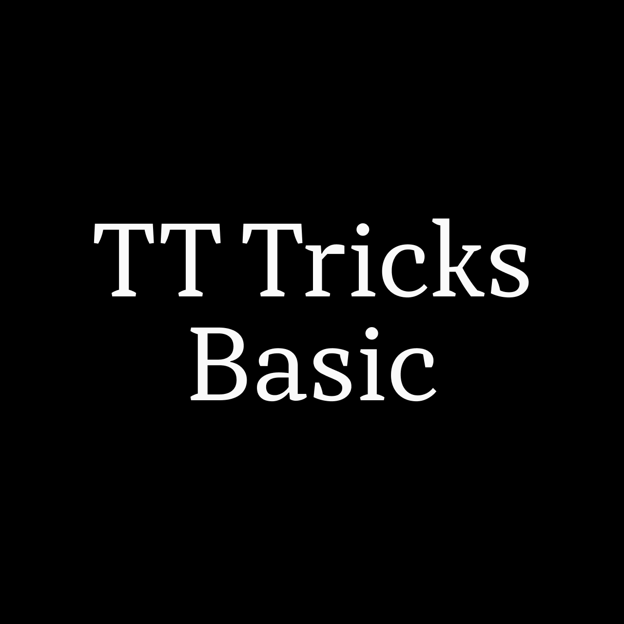TT Tricks Basic | 산돌구름