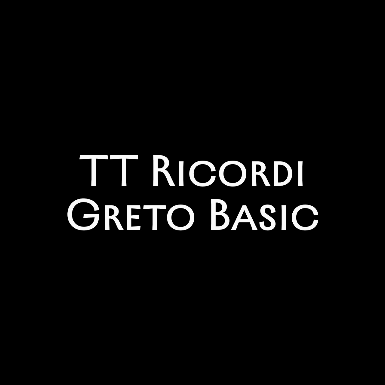TT Ricordi Greto Basic | SandollCloud