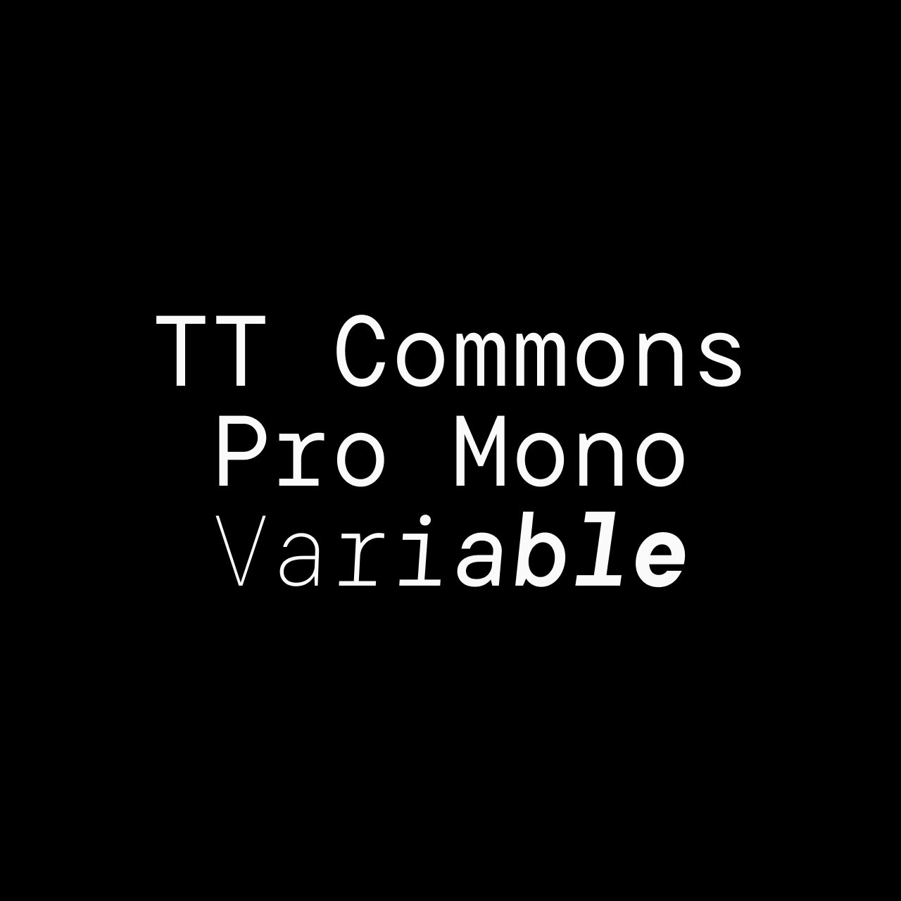 TT Commons Pro Mono Variable | SandollCloud