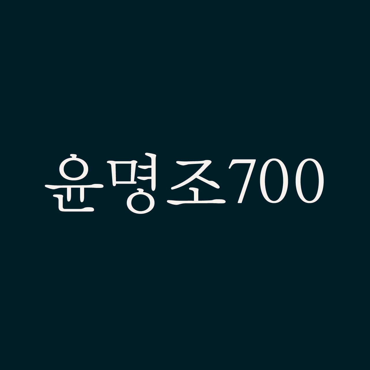 Yoon 윤명조 700 | 산돌구름